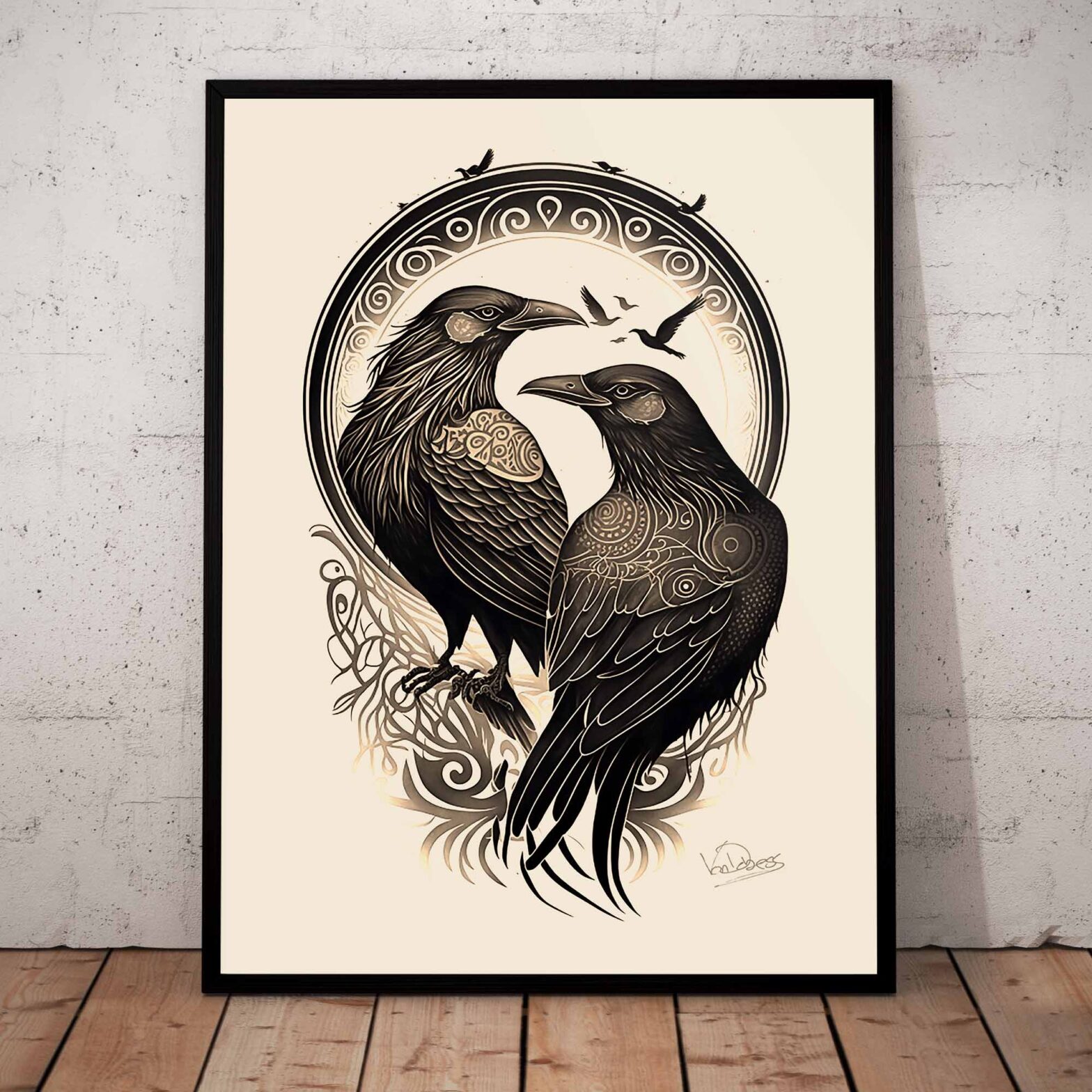 Hugin og Munin plakat – II – Snorri.dk | Plakater til enhver lejlighed