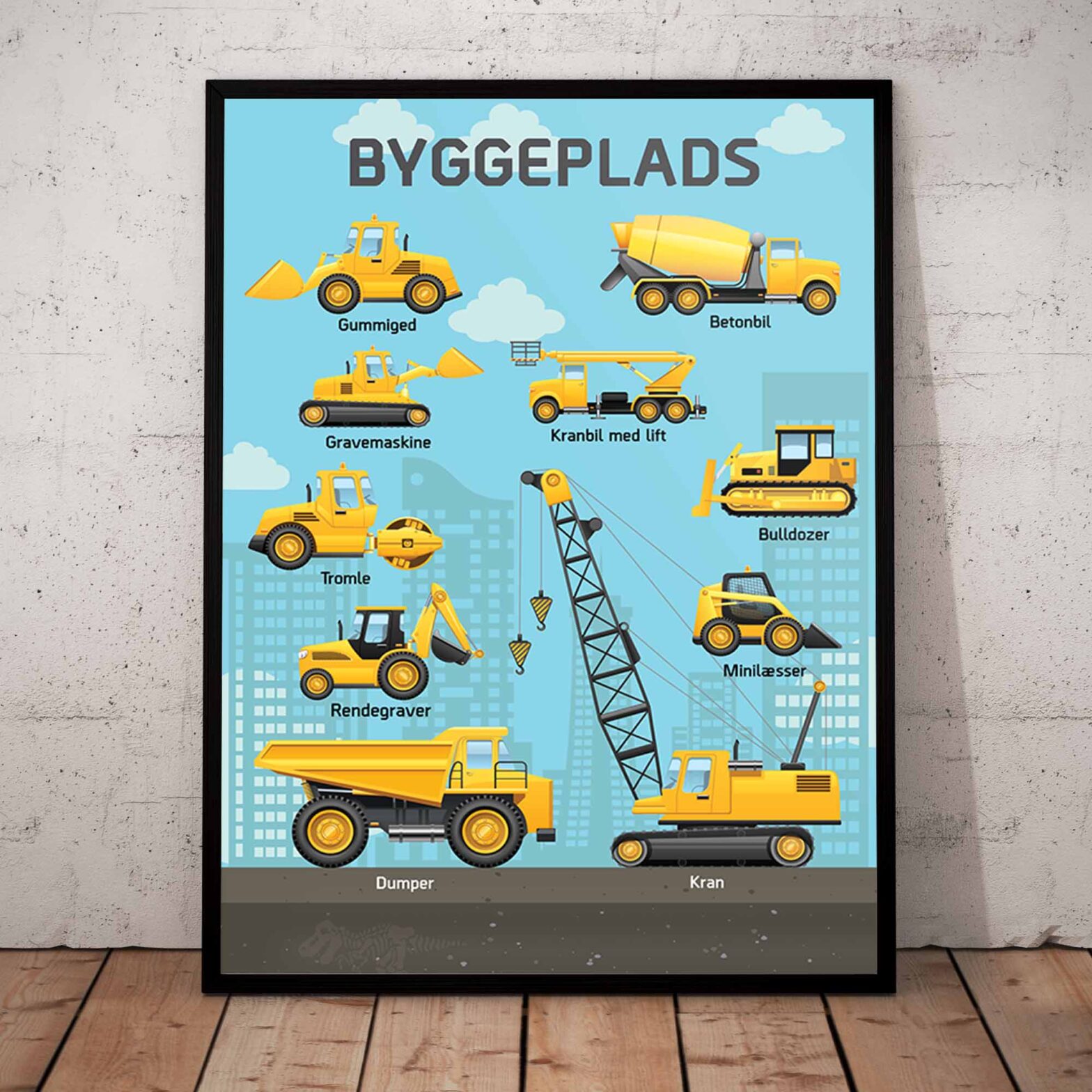 Store maskiner på byggepladsen – Snorri.dk | Plakater til enhver lejlighed